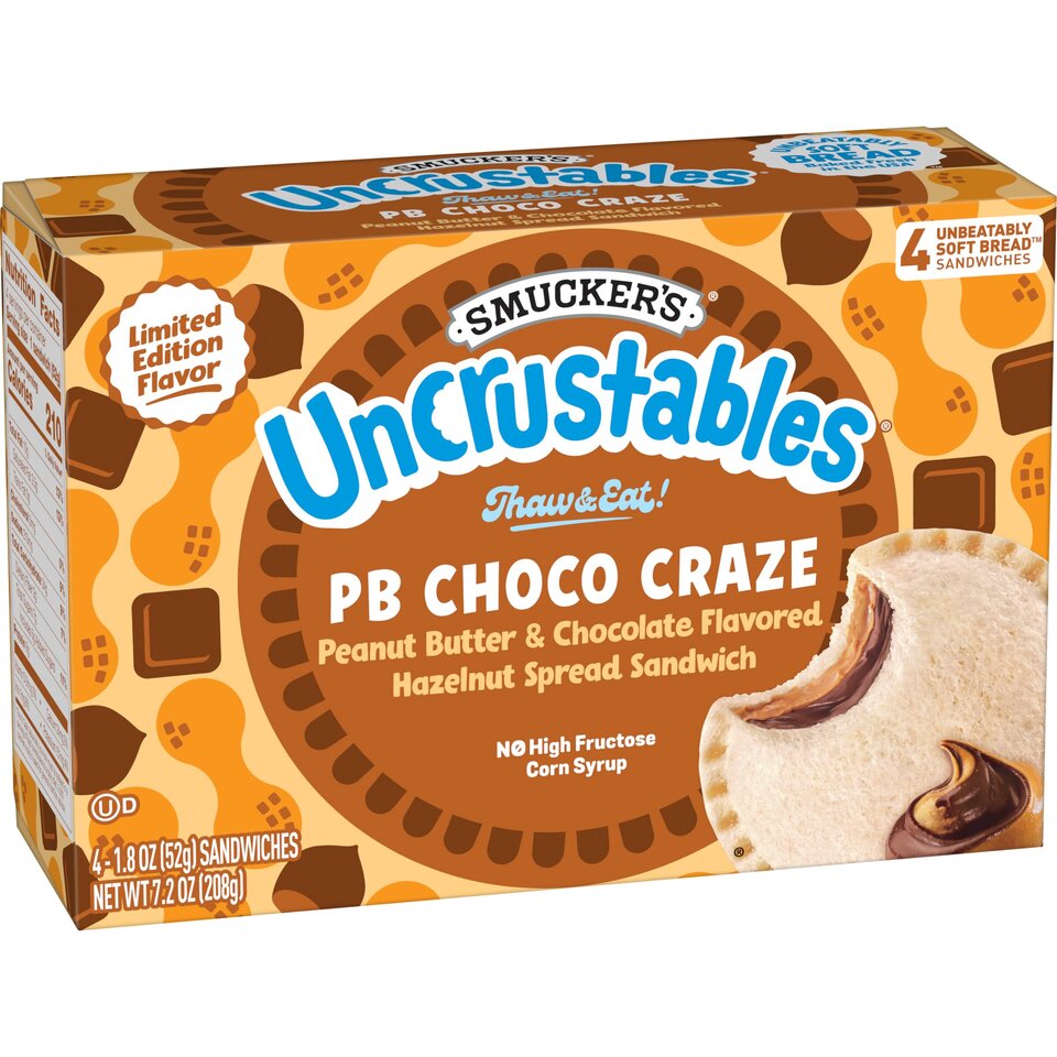 Peanut Butter & Chocolate Flavored Hazelnut Spread Frozen Sandwich